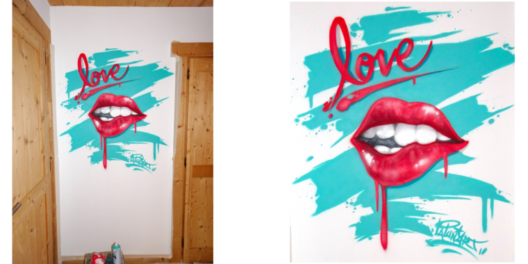 graff bouche love - Lalun'Art